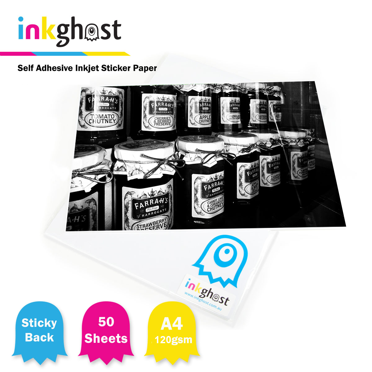 A4 High Gloss Self Adhesive Sticker Paper 115/80gsm / 50 sheets ...