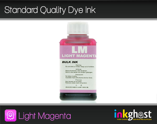 Standard Quality Dye Ink- Light Magenta 100ml HP02 Inkghost