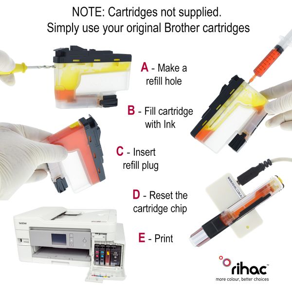 Brother LC3333 DIY Refillable Cartridge Starter Kit